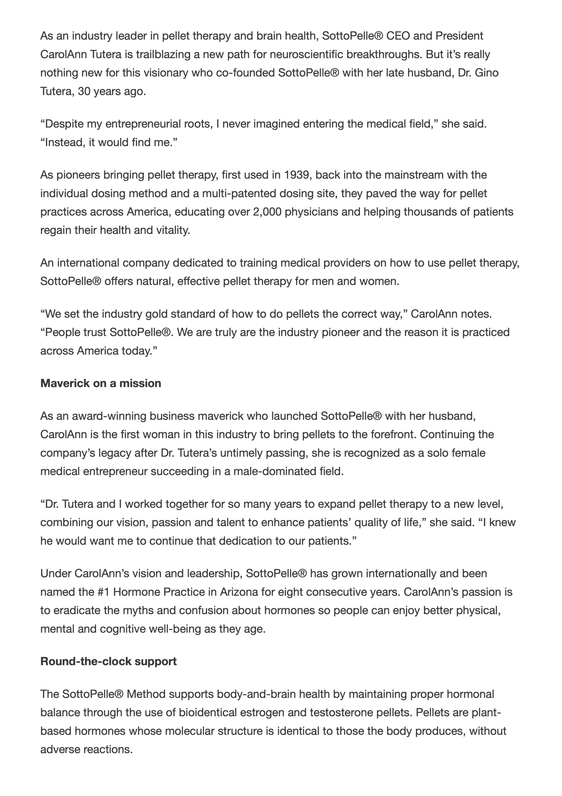 Tutera Medical Featured in Magnate View: SottoPelle® CEO CarolAnn ...