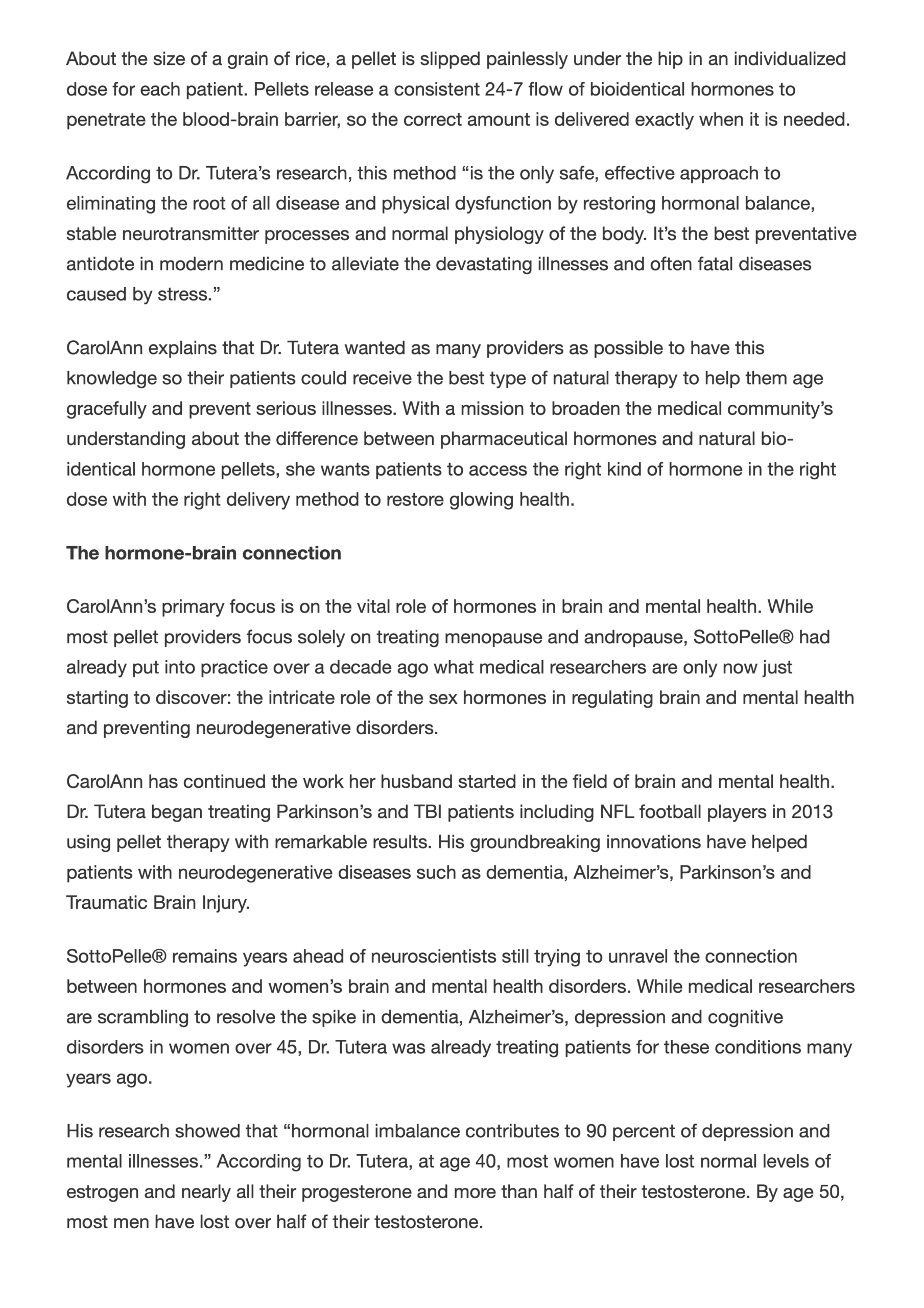 Tutera Medical Featured in Magnate View: SottoPelle® CEO CarolAnn ...