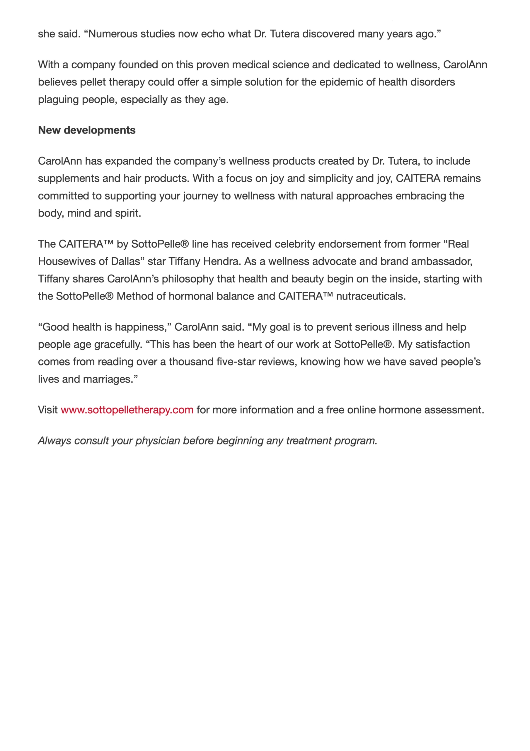 Tutera Medical Featured in Magnate View: SottoPelle® CEO CarolAnn ...